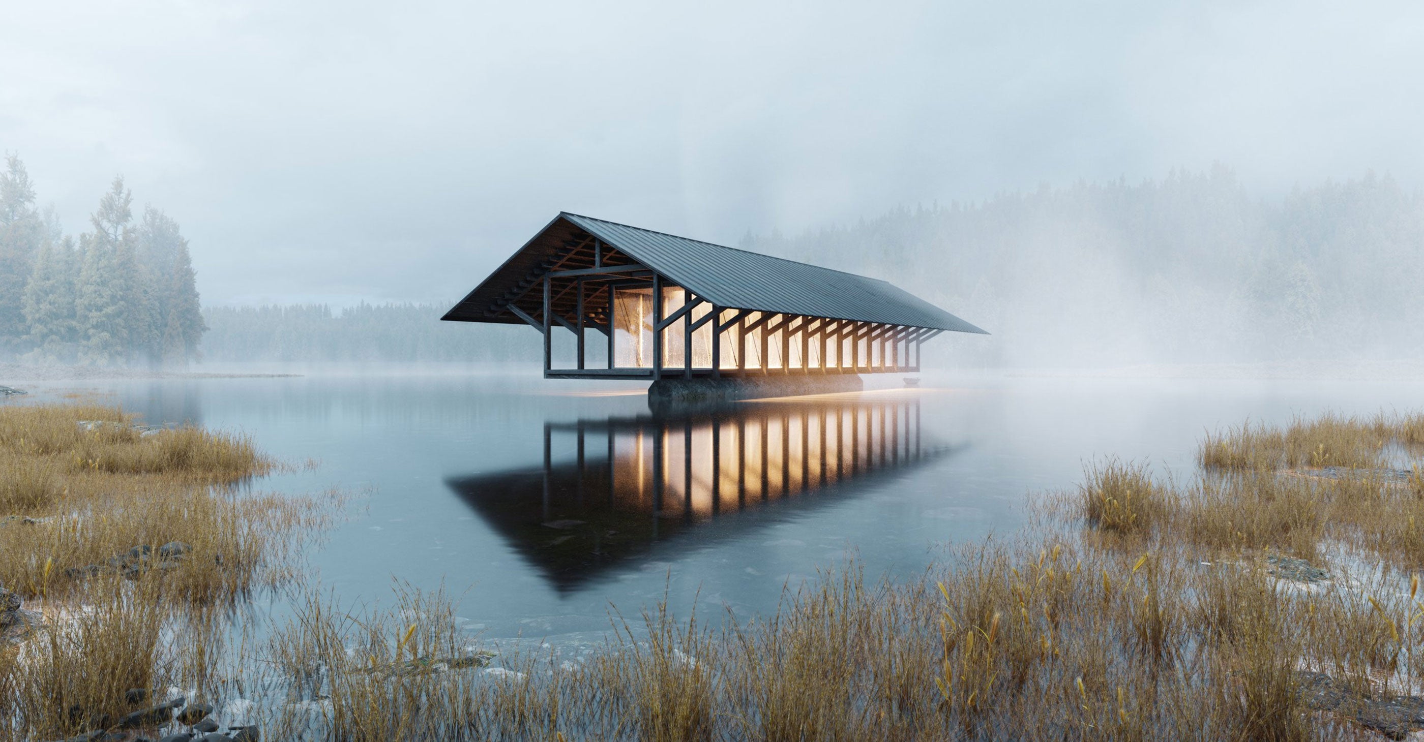 Weightlessness Of The Crystal Lake Pavilion - SATORI & SCOUT